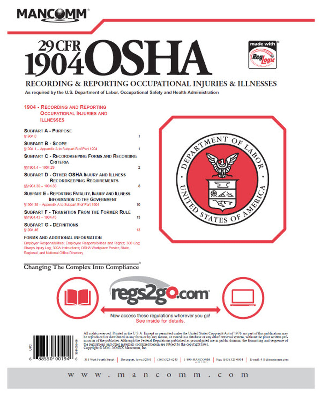 1904 - Recording & Reporting (pkg. of 10) – Mancomm