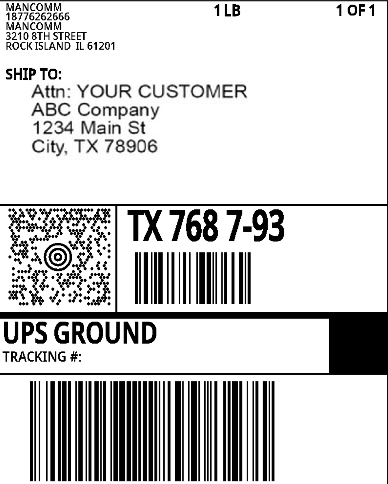 Drop Ship Customer List - UPS - Ground (Est 2-3 days) – Mancomm