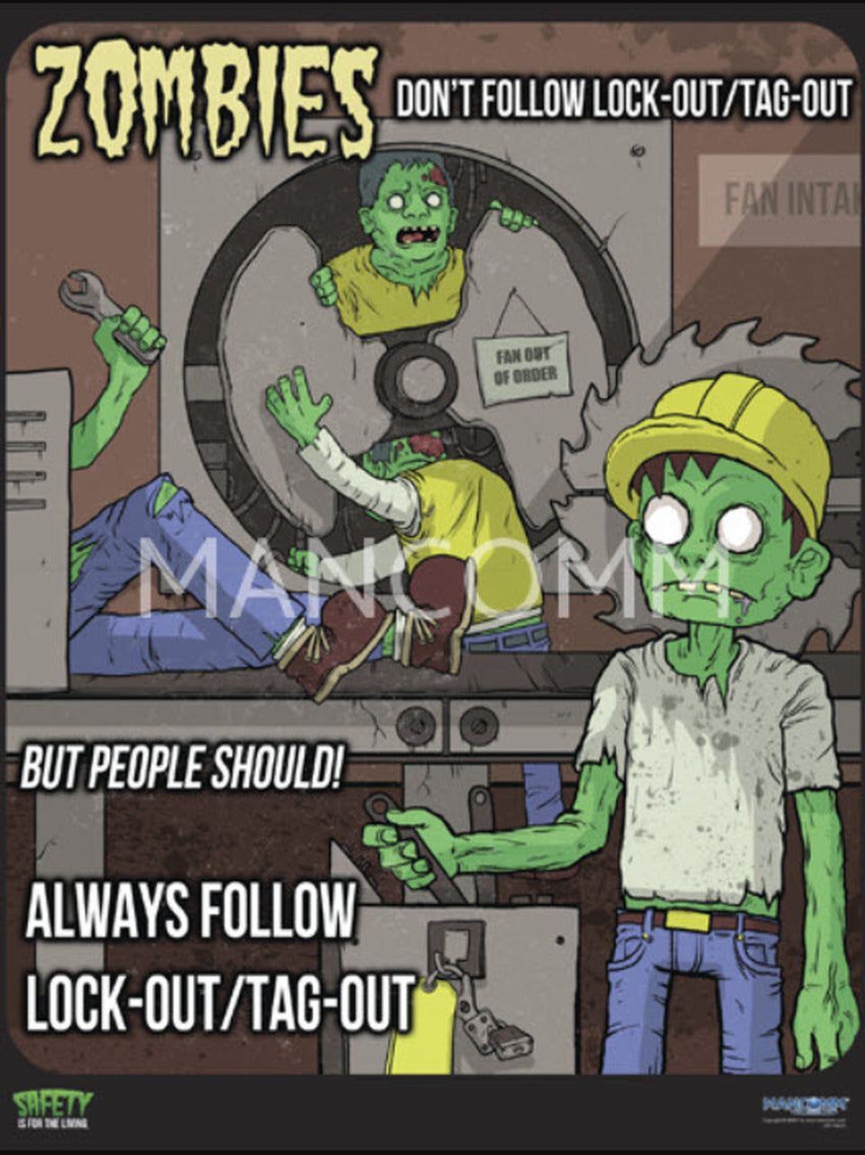 ZOMBIES - Lock-Out/Tag-Out Safety Poster — Mancomm