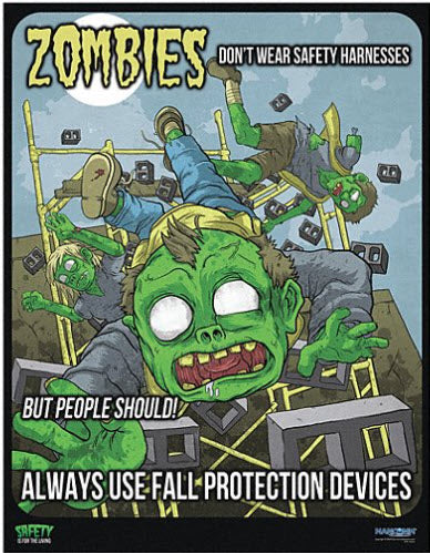 ZOMBIES - Fall Protection Safety Poster — Mancomm
